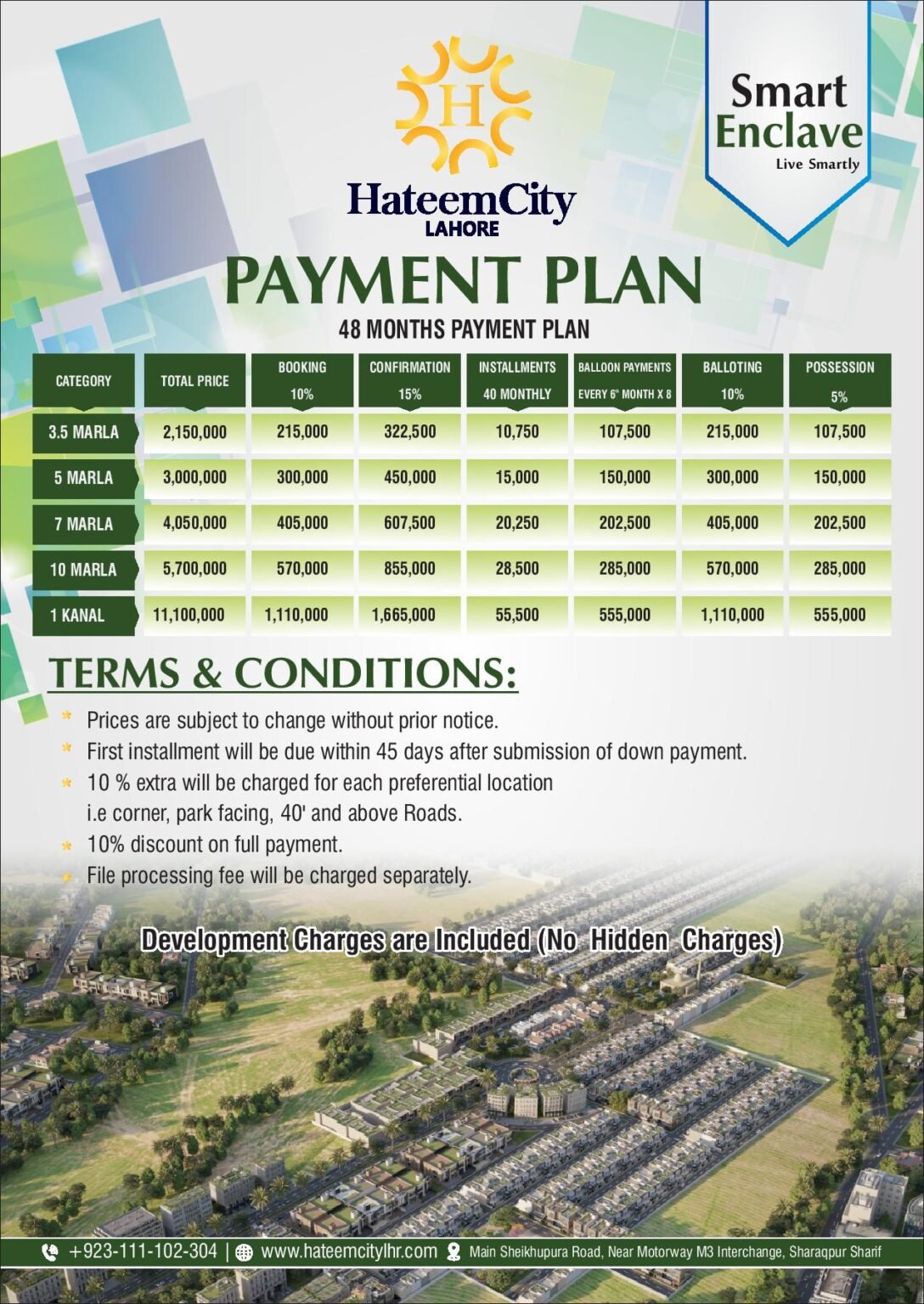 2025 Smart Enclave Payment Plan - Hateem City